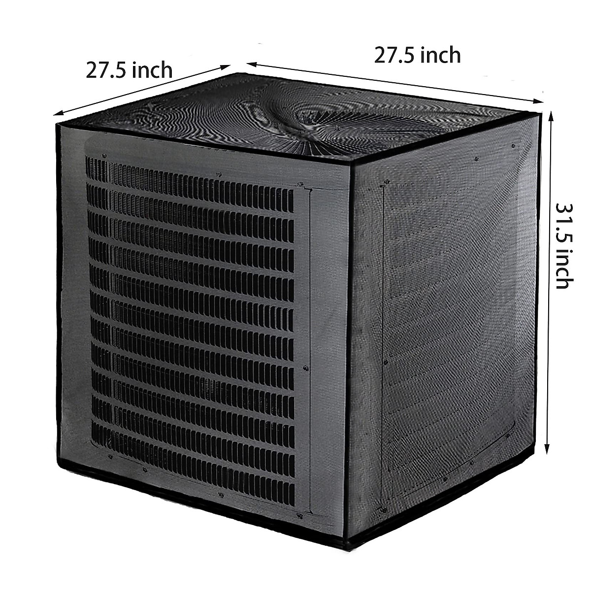Nicunom Air Conditioner Cover, All Seasons Full Mesh AC Cover for Outside Unit Adjustable Outdoor AC Defender Cover Protect from Clogging of Debris, 27.5"x27.5"x31.5"