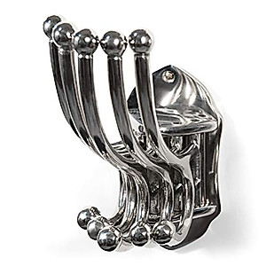 Vandy Ideal Metal Swivel Hook Heavy Duty Folding Swing Arm Quintuple Coat Hook with Multi Five Foldable Arms Towel/Clothes Hanger for Bathroom Kitchen Garage Wall Mount Hanger, (DH8018)