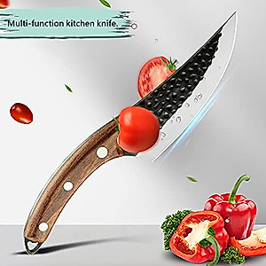 Kitory Meat Cleaver 6", Viking Knife Butcher Boning Knife Forged Fishing Fillet & Bait Knives, Full Tang Multipurpose Man Sharp Kitchen Chef Knife for Home, BBQ, Camping, Outdoor, Deboning, Survival