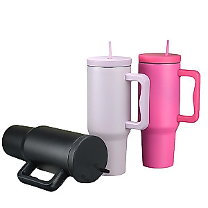 Buckshee 40 oz Tumbler With Handle and Straw Lid, Double Walled Vacuum Sealed Stainless Steel Insulated Travel mug, Travel Thermos for Hot and Cold Beverages (Dark blue)