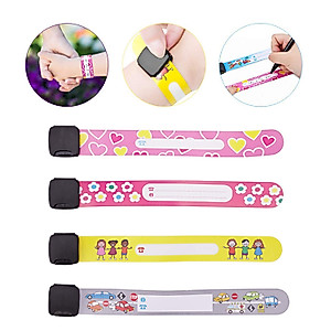 8 Pieces Child Safety ID Wristband, Emergency Identification Bracelets Reusable Waterproof Handwritten Brands Safety Armband for Kids or Old Men (8)
