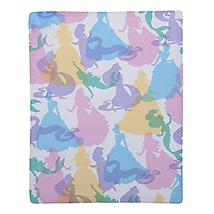 Disney Princess - Friendship is A Journey - 4Piece Toddler Bed Set - Coral Fleece Toddler Blanket, Fitted Bottom Sheet, Flat Top Sheet, Standard Size Pillowcase, Pink, Yellow Gold, ICY Blue, Lavender