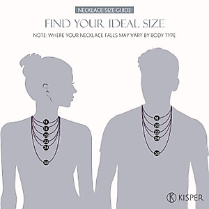 KISPER 24k White Gold Rope Chain Necklace –Thin, Dainty, White Gold Plated Stainless Steel Jewelry for Women & Men with Lobster Clasp, 18"