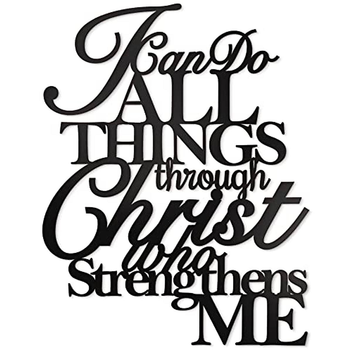 Vivegate I Can Do All Things Through Christ Metal Wall Art, 17"X13" Philippians 4 13 Christ Home Decor I Can Do All Things Through Christ Who Strengthens Me Religious Scripture
