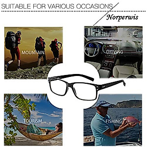 NORPERWIS 5 Pair Reading Glasses Quality Lightweight Blue Light Blocking Eyeglasses with Spring Hinge Readers for Women Men (5 Pack Black-1, 1.50)