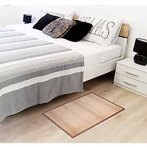 Qriocioa Small Bamboo Area Rug 31.5''x20'', Non Slip Bamboo Runners Rug for Hallways Entryway, Small Bamboo Floor Mat Easy to Mainten, Floor Protector Mat Neutral Area Rug