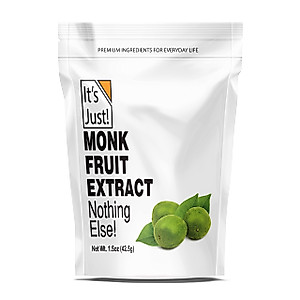 It's Just! - 100% Monkfruit Extract Powder, Keto Friendly Sweetener, Monk Fruit, Sugar-Free, Non-GMO, Non-Glycemic (25% Mogroside V, 1.5oz / 42g)