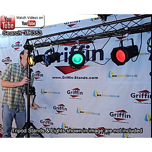 DJ Triangle Truss Extension Lighting System by GRIFFIN | Mounts on your Speaker Stands | Trussing Stage Kit for Smoke Machines & Dance Can Lights | C Clamps Mounting Brackets & Platform Hardware Set
