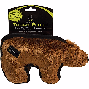 Hyper Pet Tough Plush Brown Bear Durable Dog Toy with Squeaker