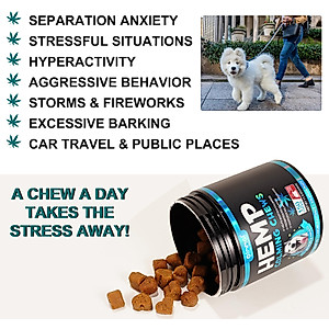 Oimmal Hemp Calming Chews for Dogs, Dog Anxiety Relief Calming Treats, Dog Calming Treats for Separation, Barking, Stress Relief, Thunderstorms, Calming Dog Treats Calming Aid (Duck 150chews)