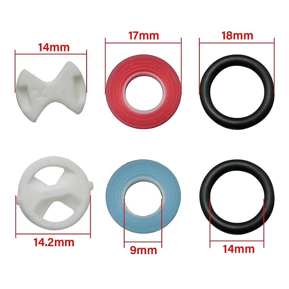 FMHXG 2Sets Copper Valve Core Ceramic Disc Kit Double Open Replacement for Cold and Hot Water Faucet Accessories