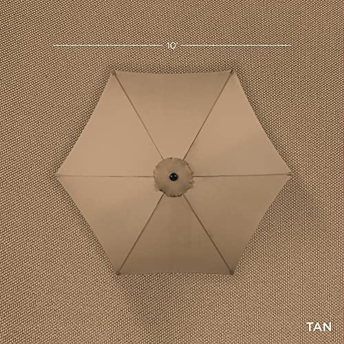 Best Choice Products 10ft Outdoor Steel Polyester Market Patio Umbrella w/Crank, Easy Push Button, Tilt, Table Compatible - Tan