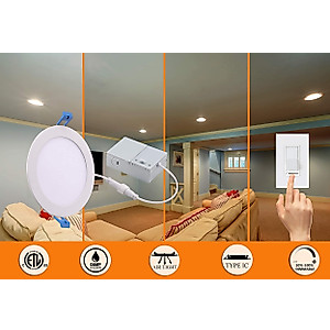 Cloudy Bay 18 Pack Bundle 6 inch LED Recessed Lights,3000K/ 4000K/ 5000K Three Color Temperature Selectable