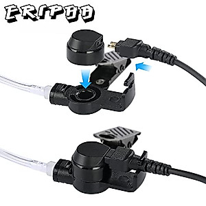 ERIPHA Police Earpiece 3.5mm /1 Pin Listen Only Acoustic Tube Earbud Headset for Remote Speaker Mic Motorola Kenwood 2 Way Radio FBI Security Surveillance Walkie Talkie (2 Packs)