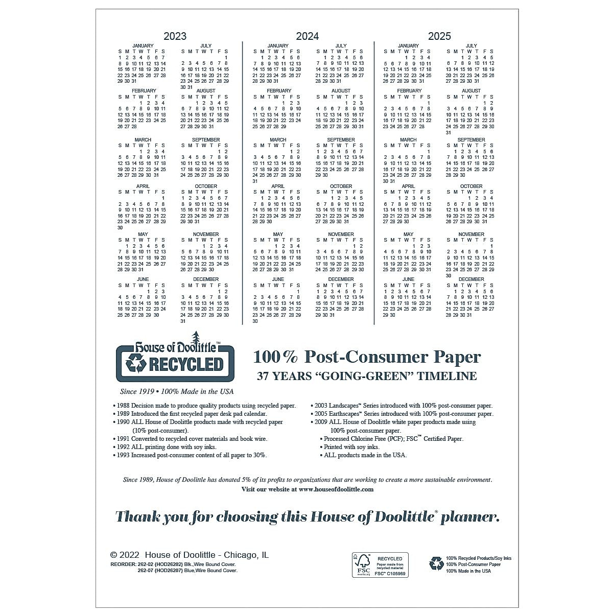 House of Doolittle 2024 Calendar Planner, Monthly, Black Cover, 8.5 x 11 Inches, December - January (HOD26202-24)