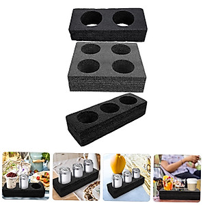 3 Pcs Drink Cup Holder Coffee Cup Holder Coffee Tray Mugs Coffee Mugs Drinks Carrier Cup Carrier Tray Foam Coffee Cup Holder Pearl Cotton Porous Black Cups and re-usable