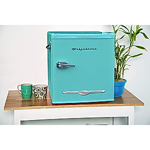 Frigidaire EFR176-BLUE 1.6 cu ft Blue Retro Fridge with Side Bottle Opener. for The Office, Dorm Room or Cabin