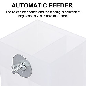 Automatic Bird Feeder, No Parrot Cage Feeder, Acrylic Cage Parakeet Food Container, Transparent Bird Feeders Cage Accessories, 2pcs
