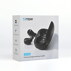 TOMORE TM-108 8 Channel Digital Rechargeable Hearing Amplifier with Touch Control, Howling Suppression, 200h Battery Life, Noise Reduction for Senior Hearing Loss People