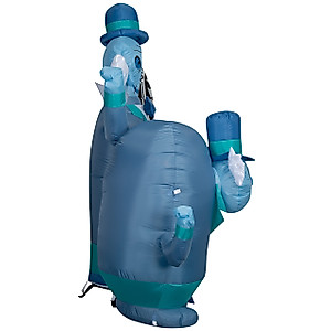 Gemmy Airblown Haunted Mansion Beware of Ghosts Scene Disney, 6 ft Tall, Blue