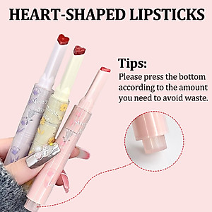 Jutqut Jelly Lipstick, Tinted Lip Gloss Heart Shape Lip Stain, Mirror Moisturizing Lip Glaze, Long Lasting Nourishing Lip Glow Balm, Non-sticky, Vivid Color Glossy Lip Gloss Lip Makeup, 04#05#06