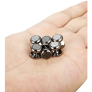 LOYALLOOK 8pcs Mens Carbon Fiber Cufflinks and Shirt Studs Set Tuxedo Shirts Business Wedding Black