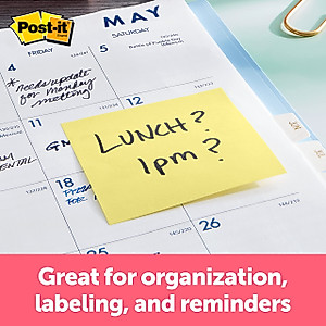 Post-it Notes, 3x3 in, 4 Pads, America’s #1 Favorite Sticky Notes, Canary Yellow (5400)