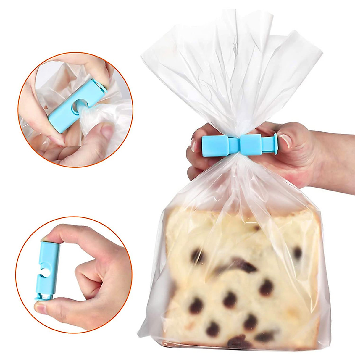 Bag Clips for Food Storage, Bread Bag Clips, Food Bag Clips for Bread, Nuts, Dried Fruit, Frozen Foods Bag Cinch Non-Slip Grip, Easy Squeeze & Lock, 12 Pack (Multi-Color)
