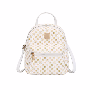 Votachin Fashion Mini Backpack Women's Shoulder Bag Convertible Crossbody handbag purse Small Backpack Cute Ladies Bag(White)