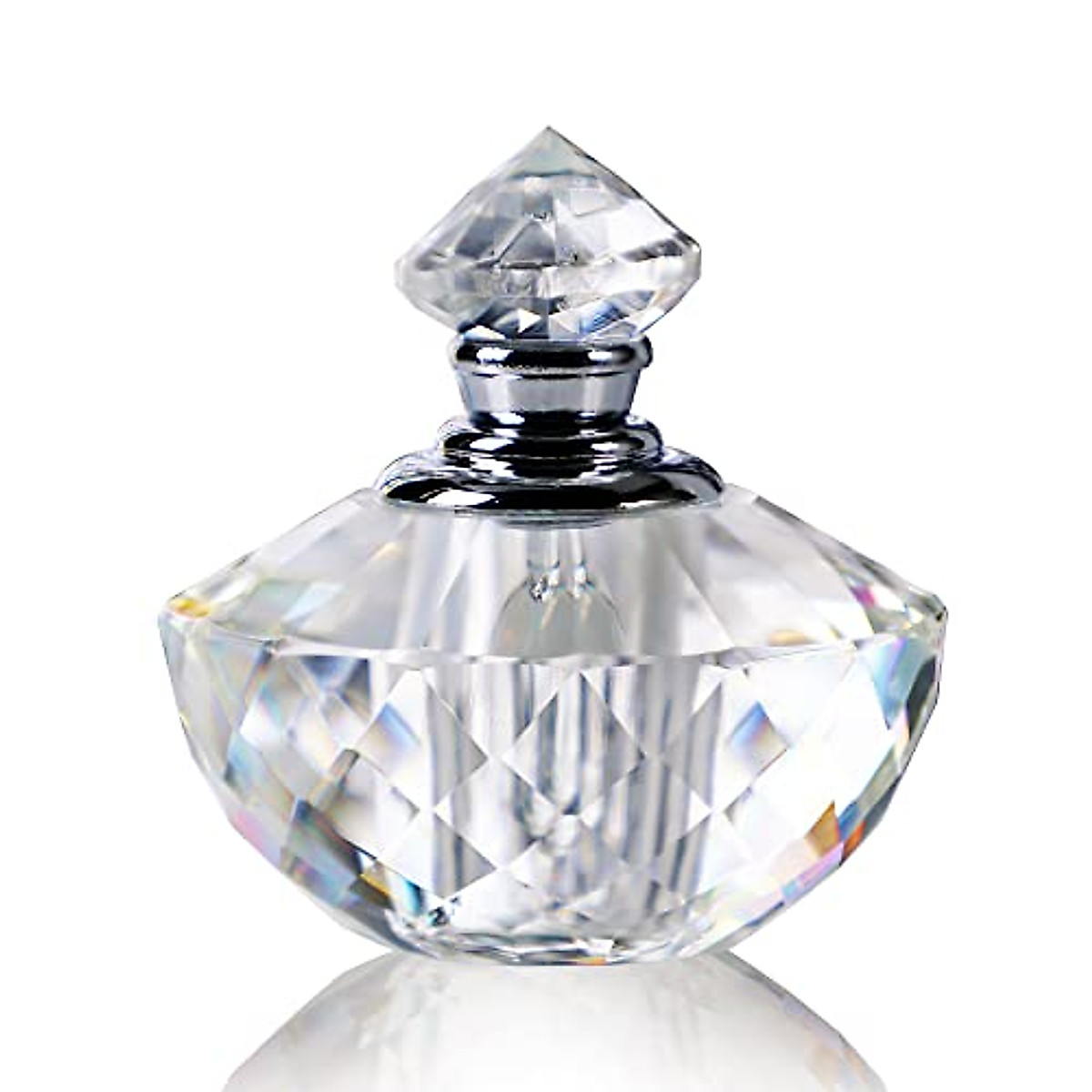H&D Crystal Glass Art Deco Vintage Style Perfume Bottles Empty Glass Refillable 2ML