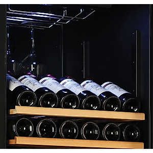 Koolatron Grand Series 173-Bottle Dual Zone Compressor Wine Fridge Refrigerator - Front Venting - Freestanding Wine Cellar for Home Bar, Outdoor - Ideal for Red, White, Champagne or Sparkling Wine