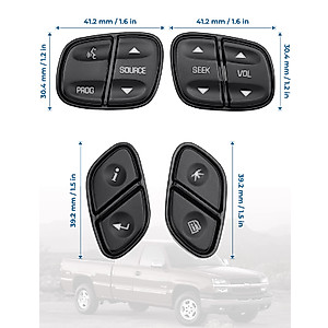 JOYTUTUS Steering Wheel Radio Control Switch Buttons fits Silverado Sierra 2003-2007, Trailblazer & Envoy 2004-2009, Tahoe & Yukon 2003-2006, Replaces OE# 21997738, 21997739, 1999442, 1999443