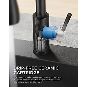 FORIOUS Kitchen Faucet with Pull Down Sprayer, High Arc Single Handle Kitchen Sink Faucet with Deck Plate, Commercial Modern rv Stainless Steel Kitchen Faucets, Grifos De Cocina, Oil Rubbed Bronze