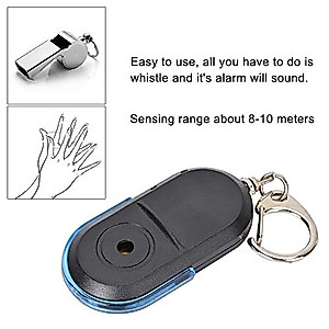Whistle Key Finder, Anti-Lost Alarm Key Finder Locator Whistle Sound Control with Battery(Blue)