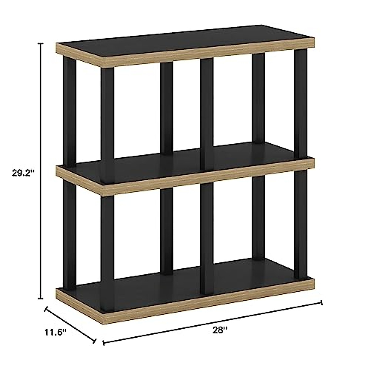 Furinno Turn-N-Tube No Tools Decorative Display Shelf, 4-Cube, Americano/Black