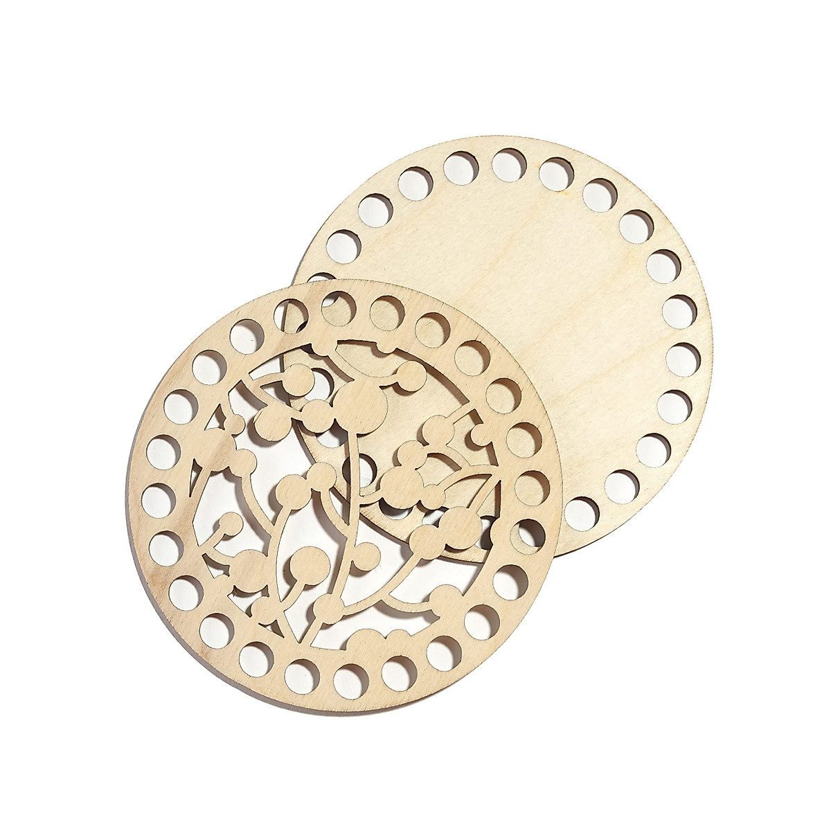 Premium Baltic birch plywood Round Wooden Basket Bottoms and lids set, solid wooden base for DIY Crochet