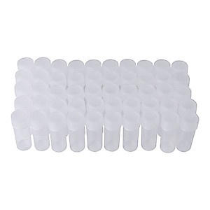5ML Plastic Sample Bottles, 50 Pcs Small Clear Bottle, Scientific Plastic Test Tubes Screw Top Tube Vial Clear Seal