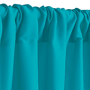Hiasan Turquoise Backdrop Curtains for Parties, Polyester Photography Backdrop Drapes for Family Gatherings, Wedding Decorations, 5ftx10ft, Set of 2 Panels