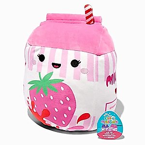 Claire's Exclusive Squishmallow 12 Inch FlipAMallow with Strawberry Milk and Blue Carton with Cow Stuffed Animal Toy