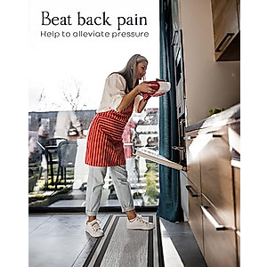 Homergy Anti Fatigue Kitchen Mats for Floor 2 PCS, Memory Foam Cushioned Rugs, Comfort Standing Desk Mats for Office, Home, Laundry Room, Waterproof & Ergonomic, 17.3×30.3&17.3×59 ×0,47", Fabric Black