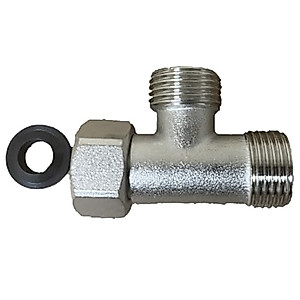 Stainless Steel Bidet T-Adapter 1/2 inch Female, 1/2 inch Male