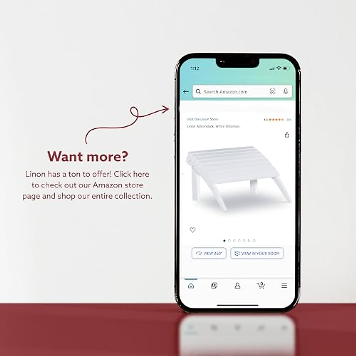 Linon Adirondack, White End Table, 18.5"D x 18.11"W x 18.11"H