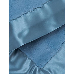 Little Giraffe Baby Blanket - Luxe Soft Blanket with Satin Trim - Baby Stroller Blanket - Newborn Baby Essentials & Baby Gifts - 17" x 17" - Cornflower