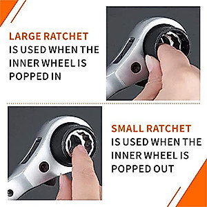 AKM 8 In 1 Ratcheting Wrench, Double Box End Ratchet Wrench, 12 Point Ratchet | SAE | CR-V | Including 5/16" 3/8" 7/16" 1/2" 9/16" 5/8" 11/16" 3/4"