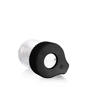 Honeypuff Magnifying Glass Jar with Light, Light-Up LED Transparent Glass Air Tight Storage Jars Magnifying Viewing Jar (Black)