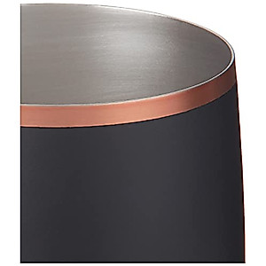 Snowfox Premium Vacuum Insulated Stainless Steel Whiskey Rocks Glass, Set of 2, Old Fashioned, Whiskey, Lowball Glasses, Elegant Home Bartending, Beverages & Cocktails Stay Cold, Black/Gold