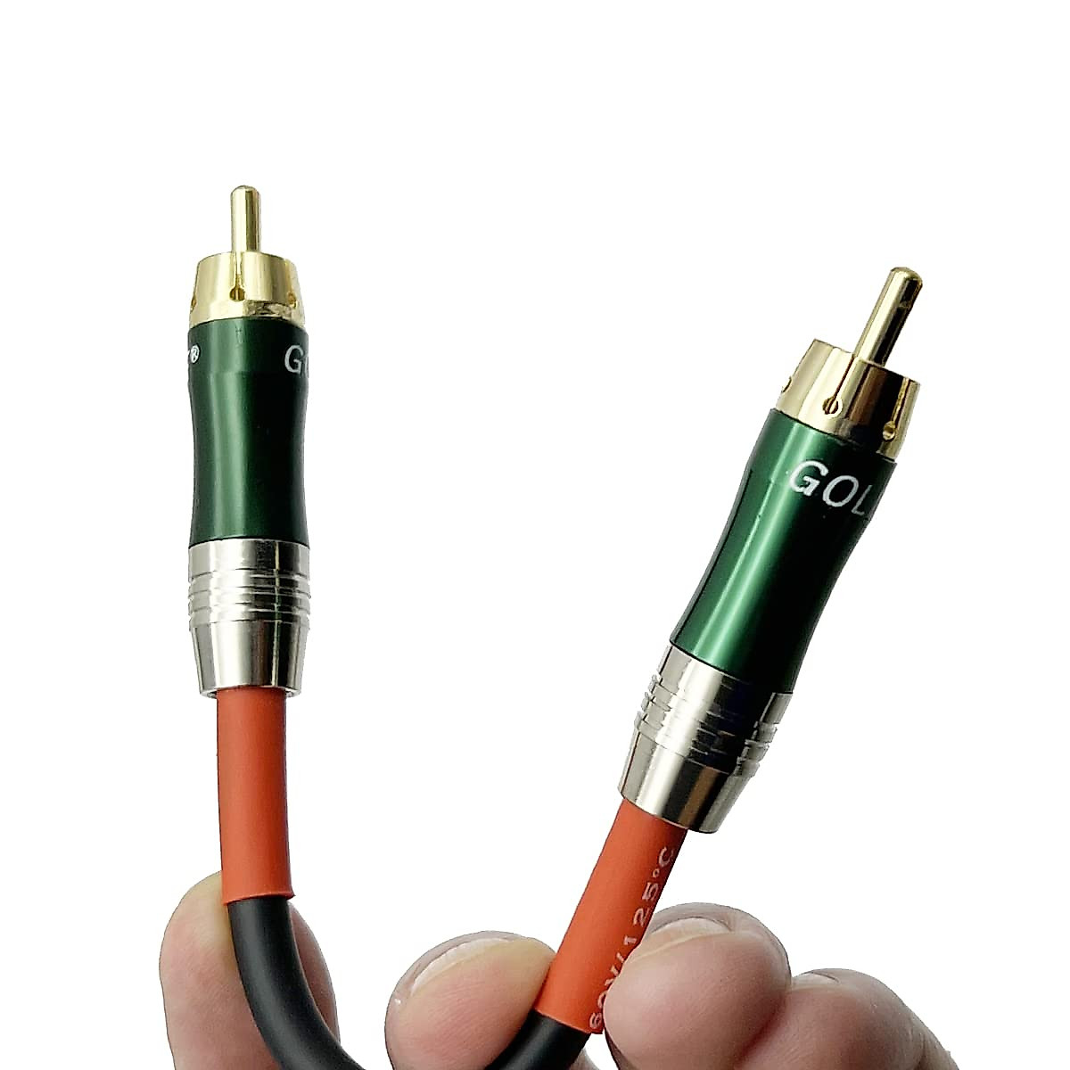 Seadream RCA to RCA Audio Cable Short 2Pack 1RCA Male to 1RCA Male Stereo Audio Cable Converter,Preamp Jumpers Male to Male Patch Cable 8 inch (Black+Green)