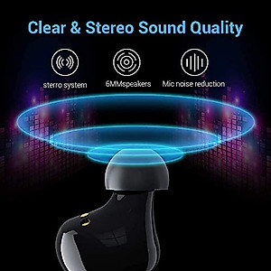 andfive Wireless Earbuds Mini, Bluetooth Headphones with Noise Cancelling Microphone, 5.0 Bluetooth Earbuds in Ear Stereo, Wireless Earphones with USB C Charging Case, Waterproof Headset for Android