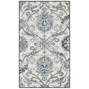 Maples Rugs Blooming Damask Rug, 1 ft 8 in x 2 ft 10 in, Grey/Blue