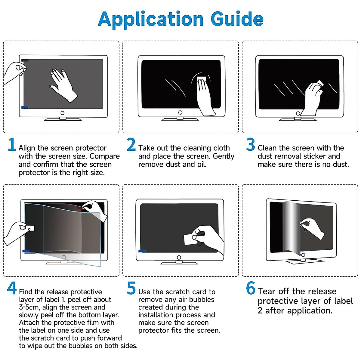 F FORITO 2-Pack 21.5 inch Anti Glare Matte Computer Screen Protector for 16:9 Monitor, Eye Protection Computer Screen Cover Compatible with 21.5" Acer/HP/Dell/Lenovo/ASUS/LG/MSI Desktop